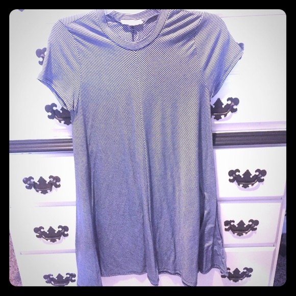 Rolla Coster | Dresses | Rolla Coster Blue Striped Highneck Dress ...